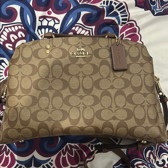 Coach | Bags | Coach Brown Shoulder Bag With Signature Monogram | Poshmark
